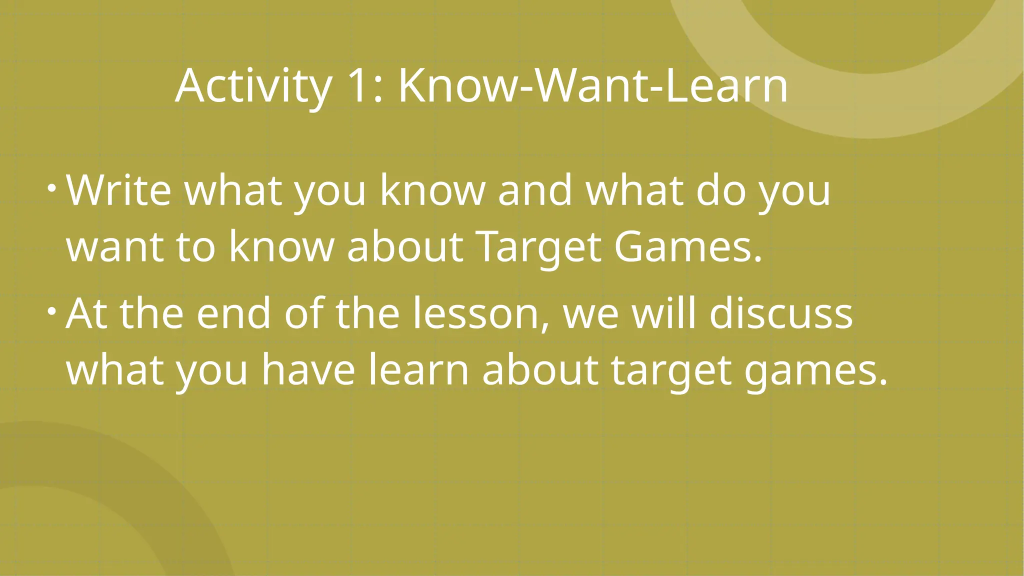 Physical Activity Participation :Target Games | PPTX