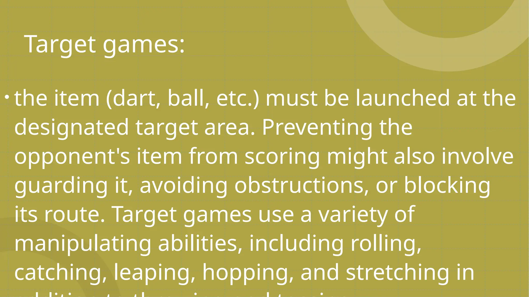 Physical Activity Participation :Target Games | PPTX