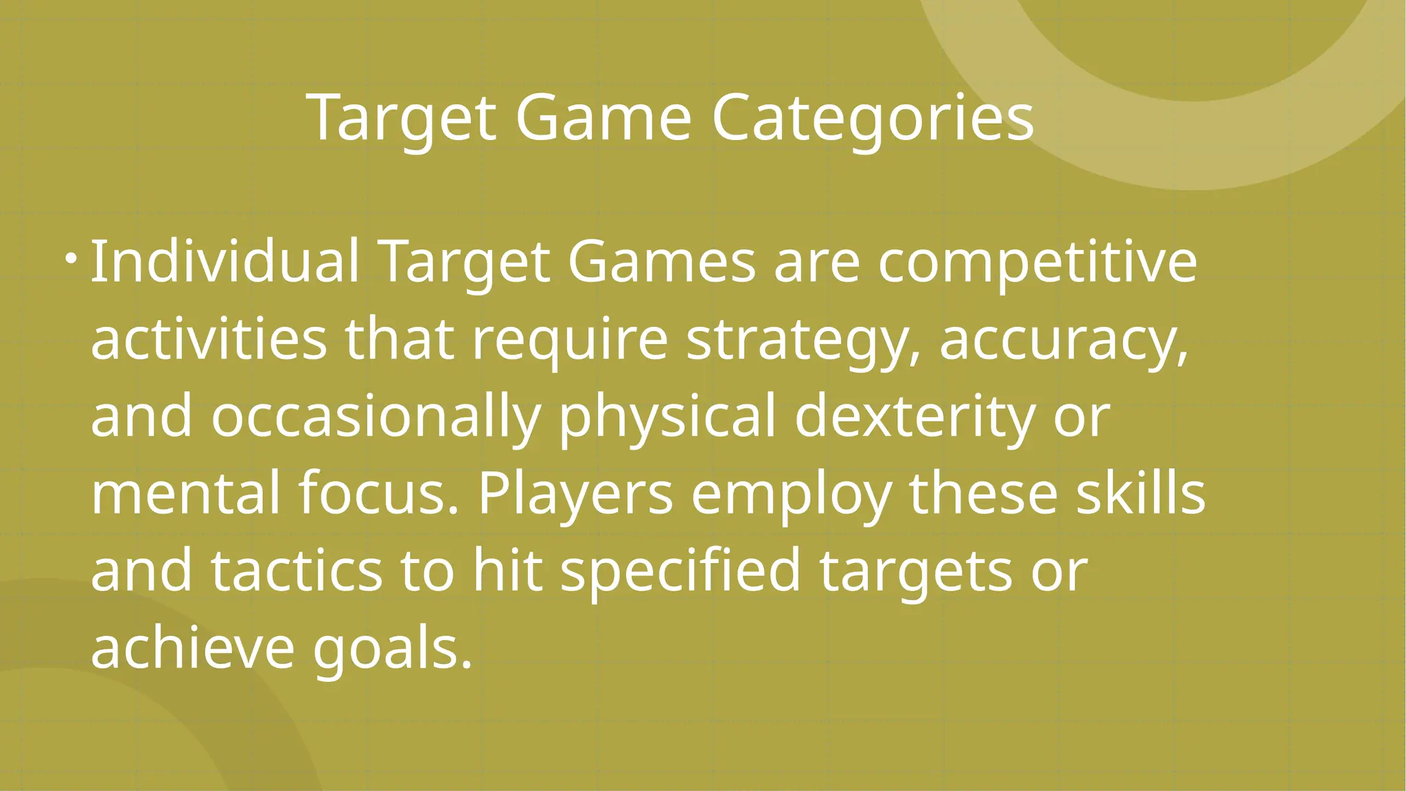 Physical Activity Participation :Target Games | PPTX