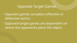 Physical Activity Participation :Target Games | PPTX