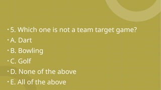 Physical Activity Participation :Target Games | PPTX
