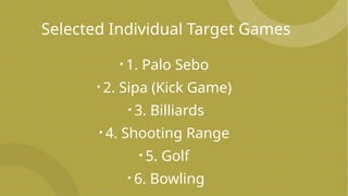 Physical Activity Participation :Target Games | PPTX