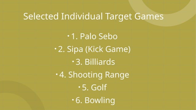 Physical Activity Participation :Target Games | PPTX