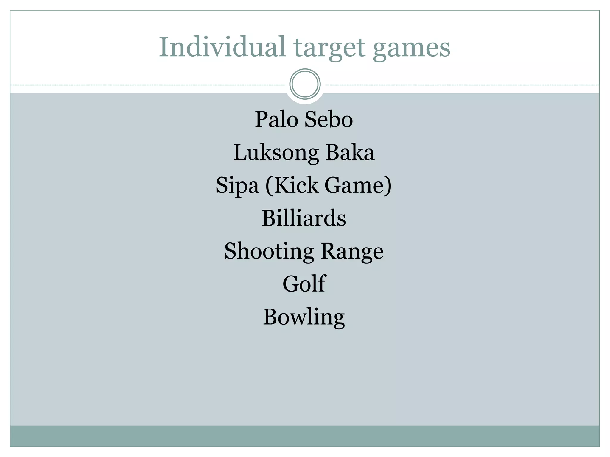 MAPEH grade 6: Target games | PPTX