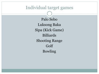 MAPEH grade 6: Target games | PPTX