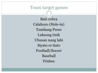 MAPEH grade 6: Target games | PPTX