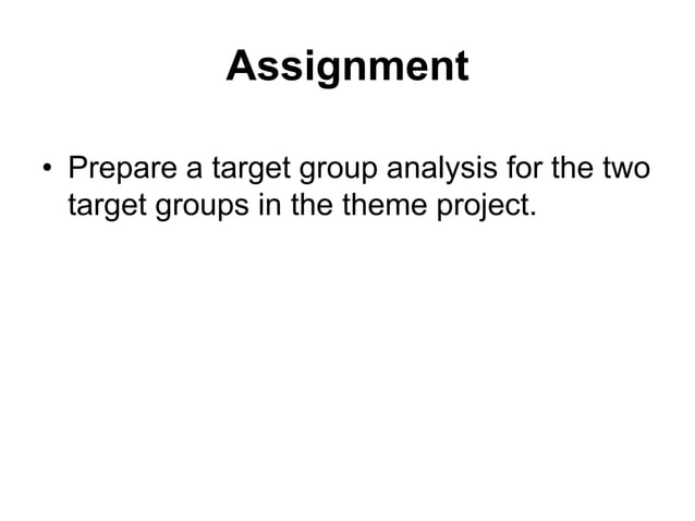 Target group analysis | PPTX