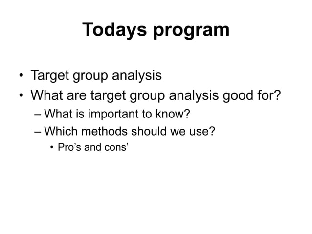 Target group analysis | PPTX