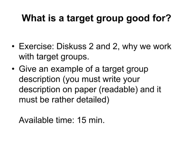 Target group analysis | PPTX