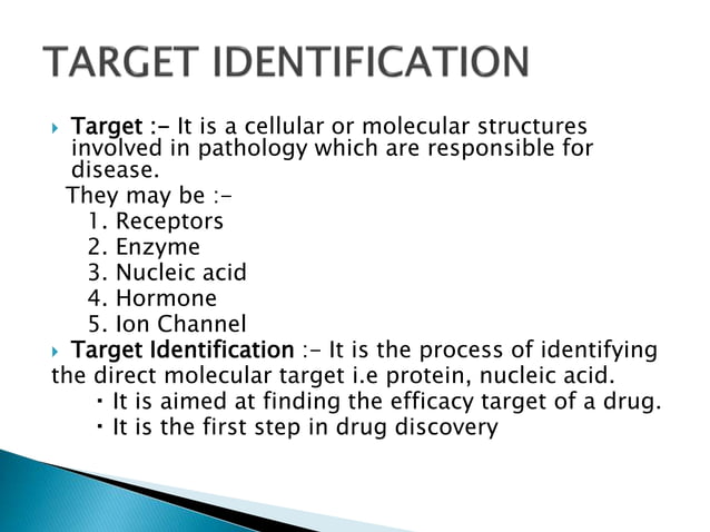 Target identification and validation | PPTX | Biological Sciences | Science