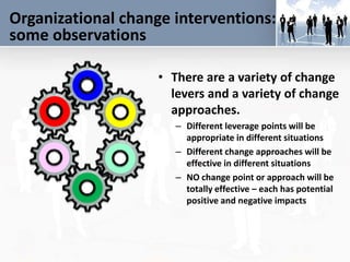Targeting change efforts at organizational subsystems | PPT