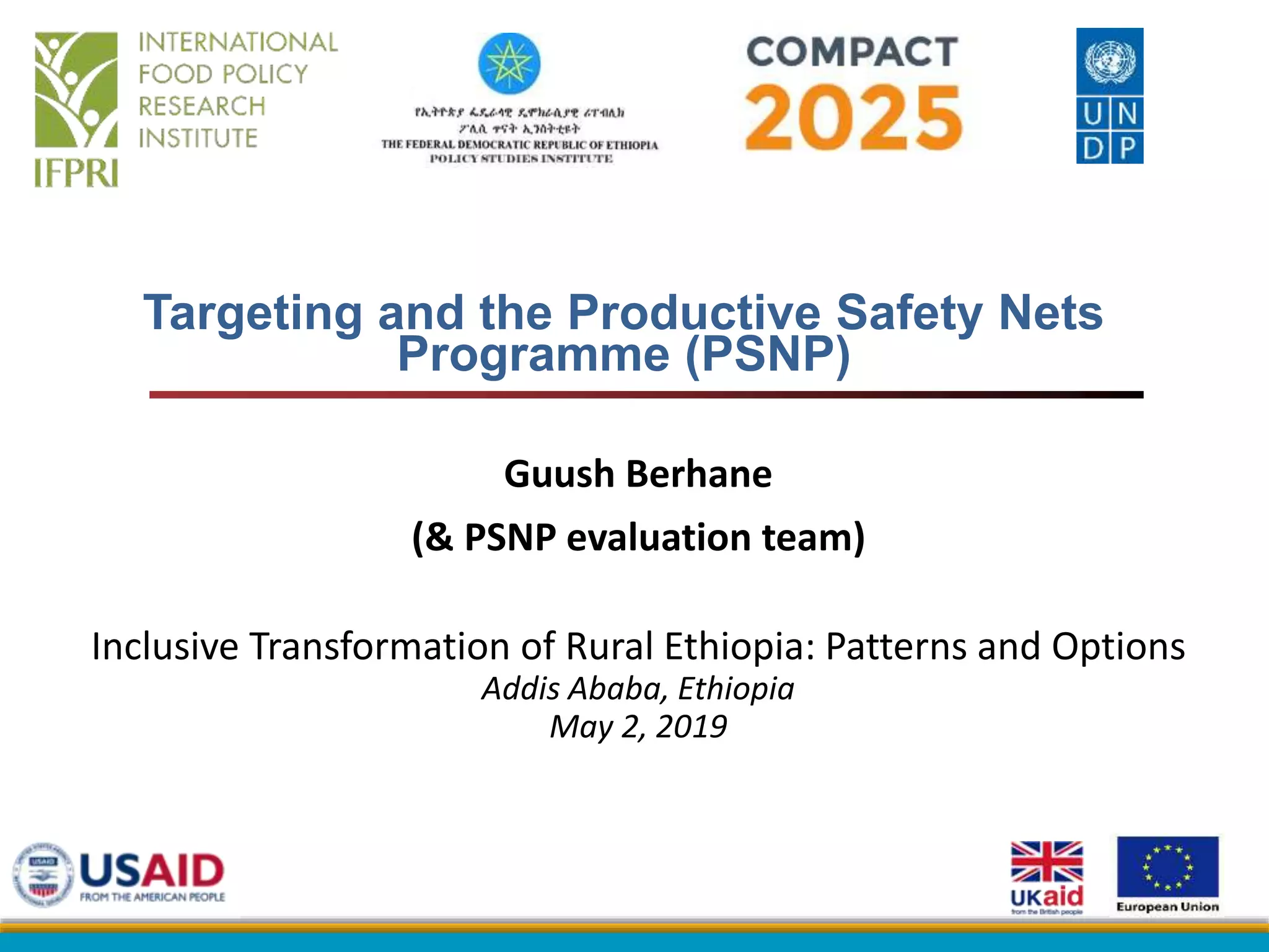 Targeting and the Productive Safety Nets Programme (PSNP) | PPTX