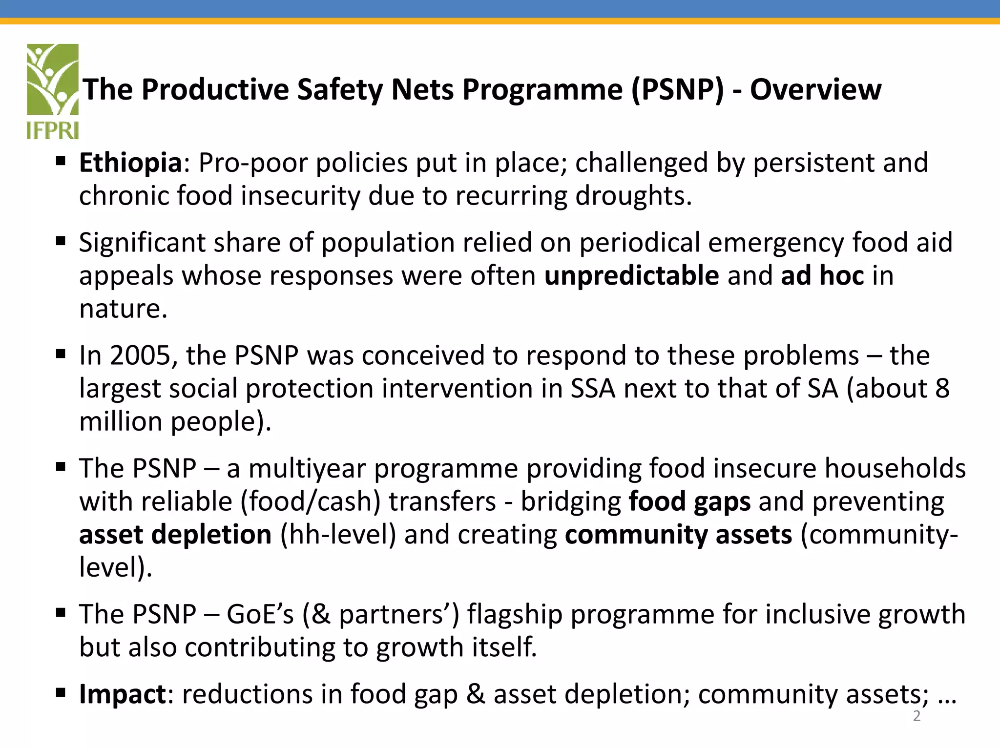 Targeting and the Productive Safety Nets Programme (PSNP) | PPTX