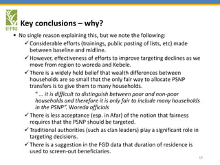 Targeting and the Productive Safety Nets Programme (PSNP) | PPTX