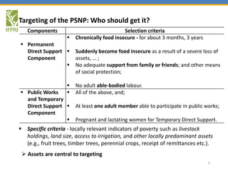 Targeting and the Productive Safety Nets Programme (PSNP) | PPTX