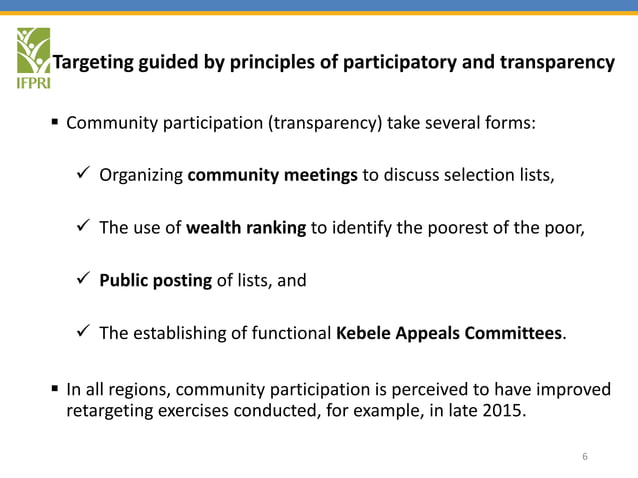 Targeting and the Productive Safety Nets Programme (PSNP) | PPTX