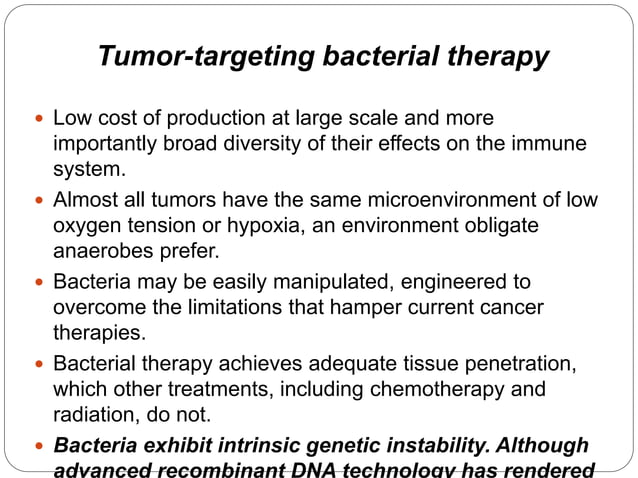Targeting tumor with bacteria | PPT
