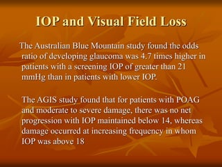 Target IOP is intraocular pressure at which optic nerve damage is ...