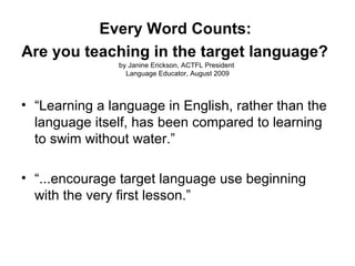 Target language presentation | PPT