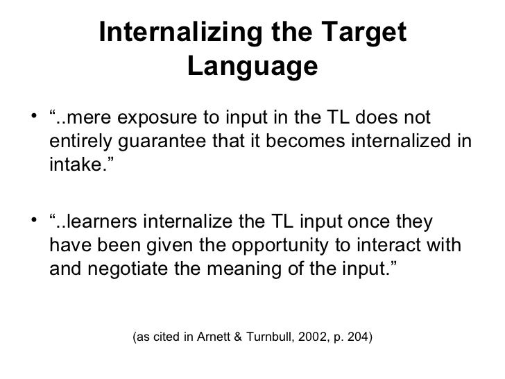 Target language presentation