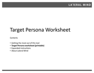 Target Persona Worksheet | PPT