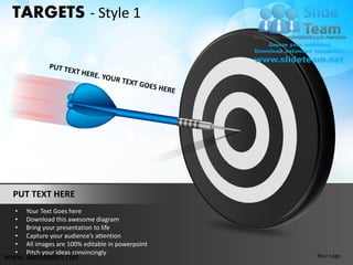 Targets bullseye darts goals style design 1 powerpoint ppt templates ...