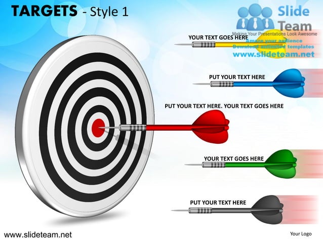 Targets bullseye darts goals style design 1 powerpoint ppt templates ...