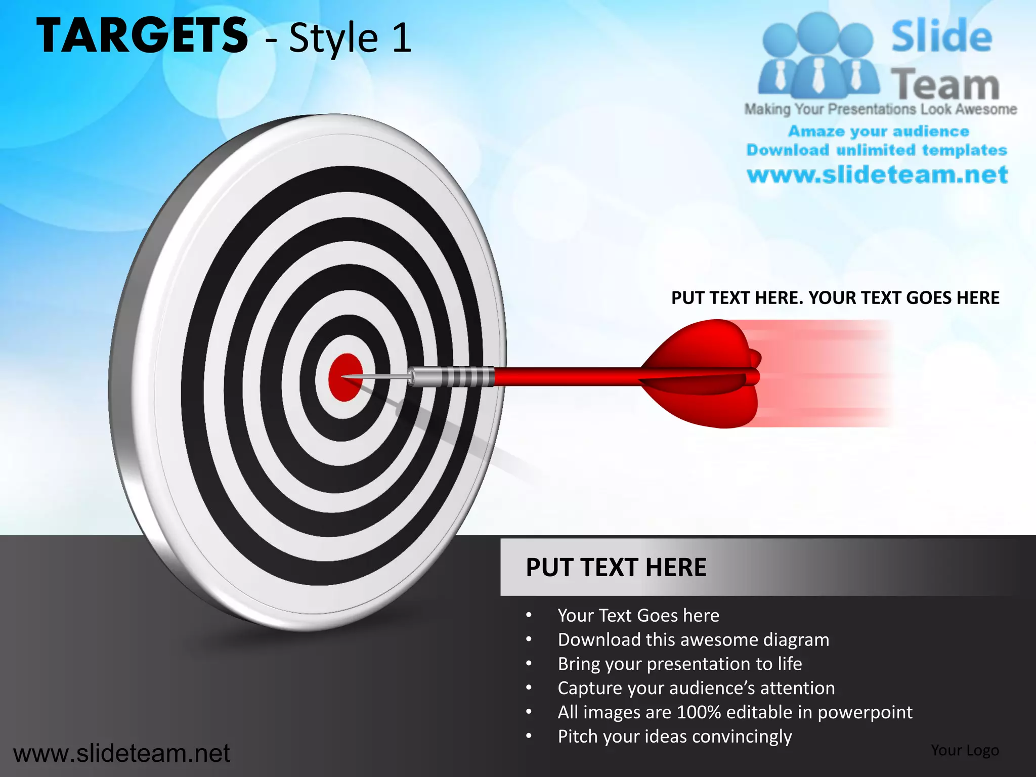 Targets bullseye darts goals style design 1 powerpoint presentation ...
