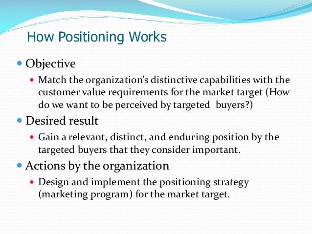 Targetting and positioning 2