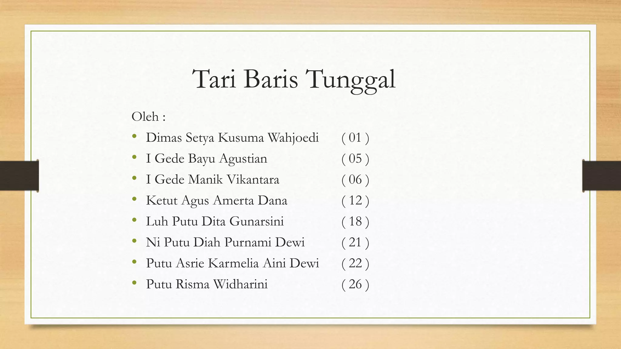 Tari baris tunggal | PPT