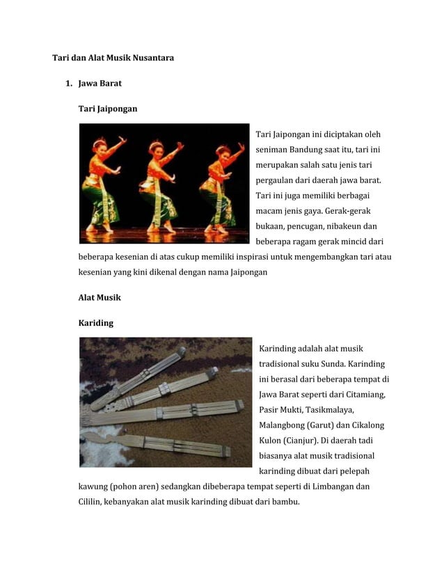 Tari dan alat musik nusantara | PDF