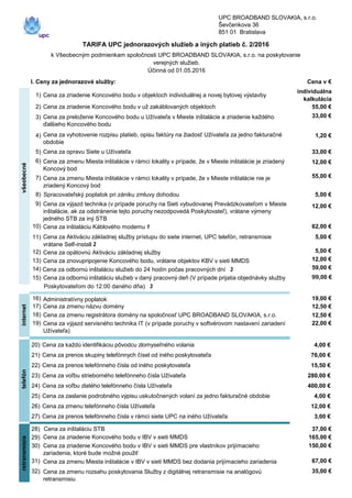 Tarifa poplatkov 1_5_2016 | PDF