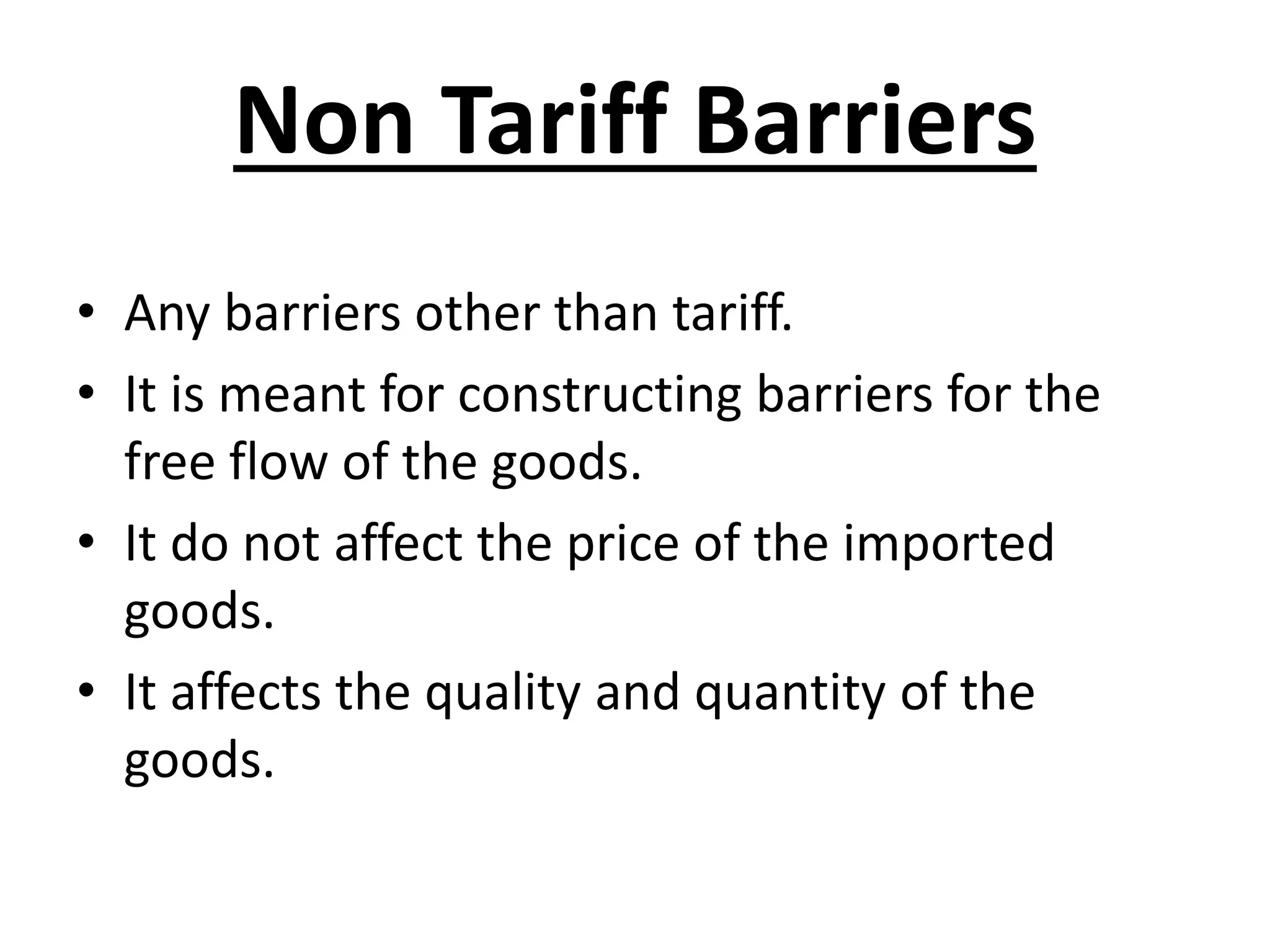 Tariff and non tariff barriers | PPTX