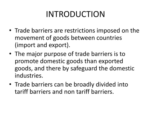 Tariff and non tariff barriers | PPTX