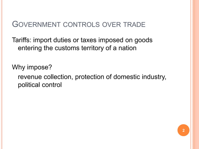 Tariff and non tariff barrier | PPTX