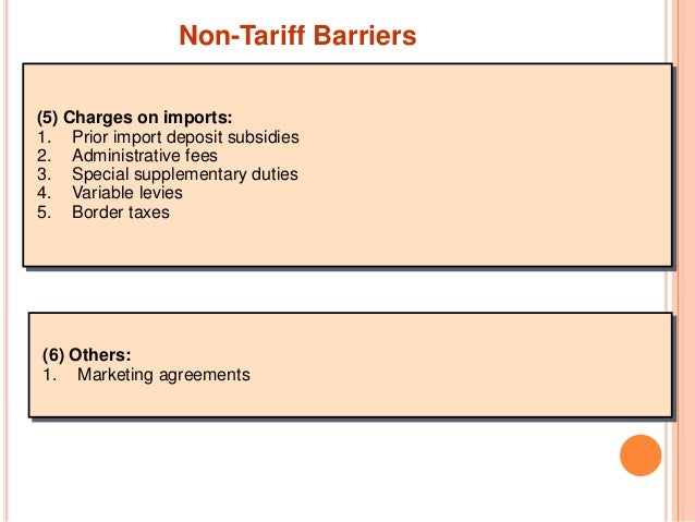 Tariff and non tariff barrier