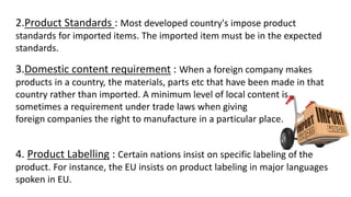 Tariff and non tariff barriers | PPTX | Commodities | Economy
