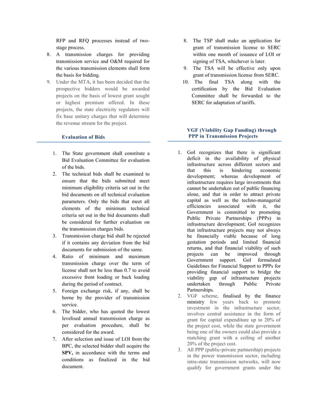 Tariff based competitive bidding for intra state trans. projects | PDF | Civil Engineering ...