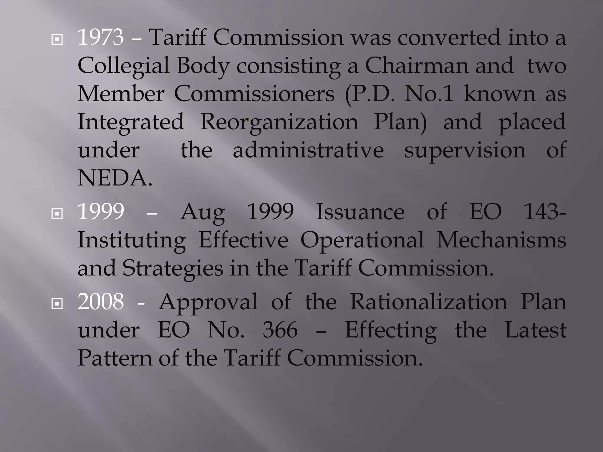 Tariff commission | PPTX