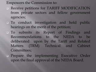 Tariff commission | PPTX