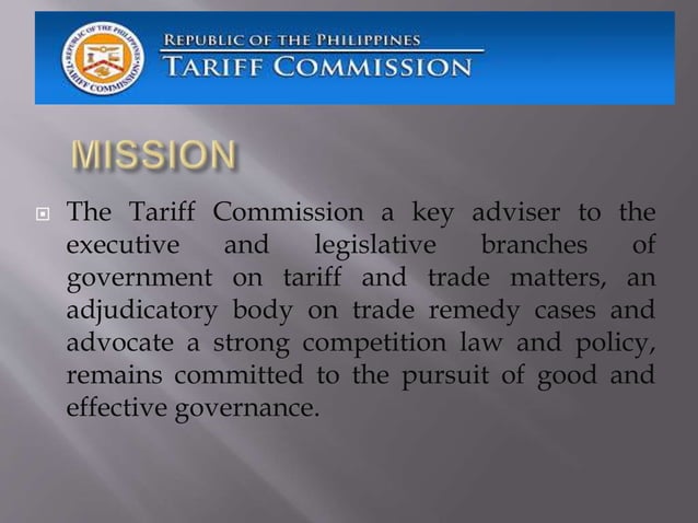 Tariff commission | PPTX