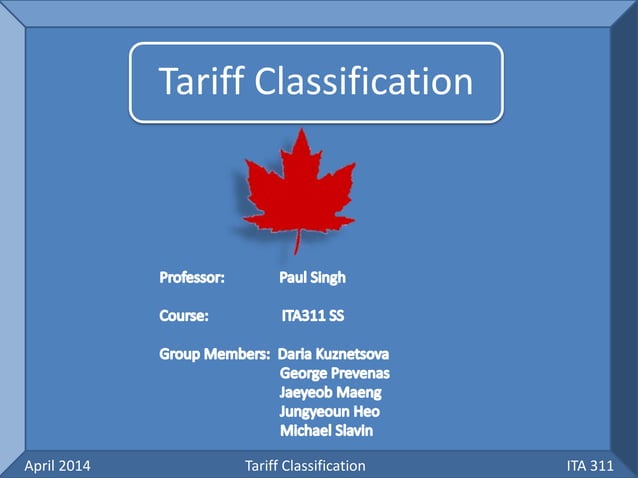 Tariff Classification | PPTX