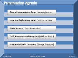 Tariff Classification | PPTX