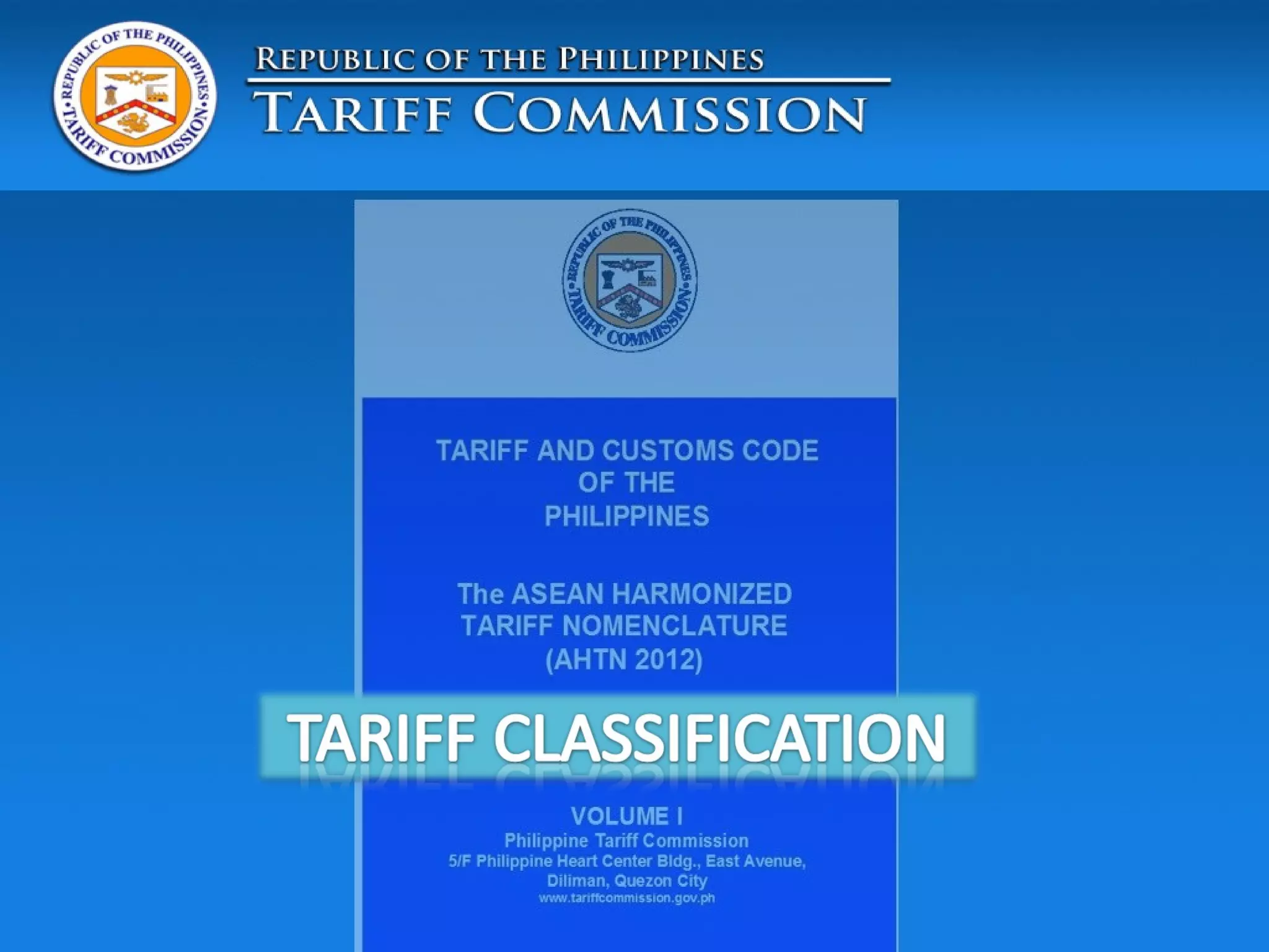 Tariff classification 28may2014 | PPT