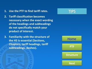 Tariff classification 28may2014 | PPT