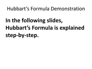 Hubbart's Formula: Tariff fixation methods in Hotels | PPTX