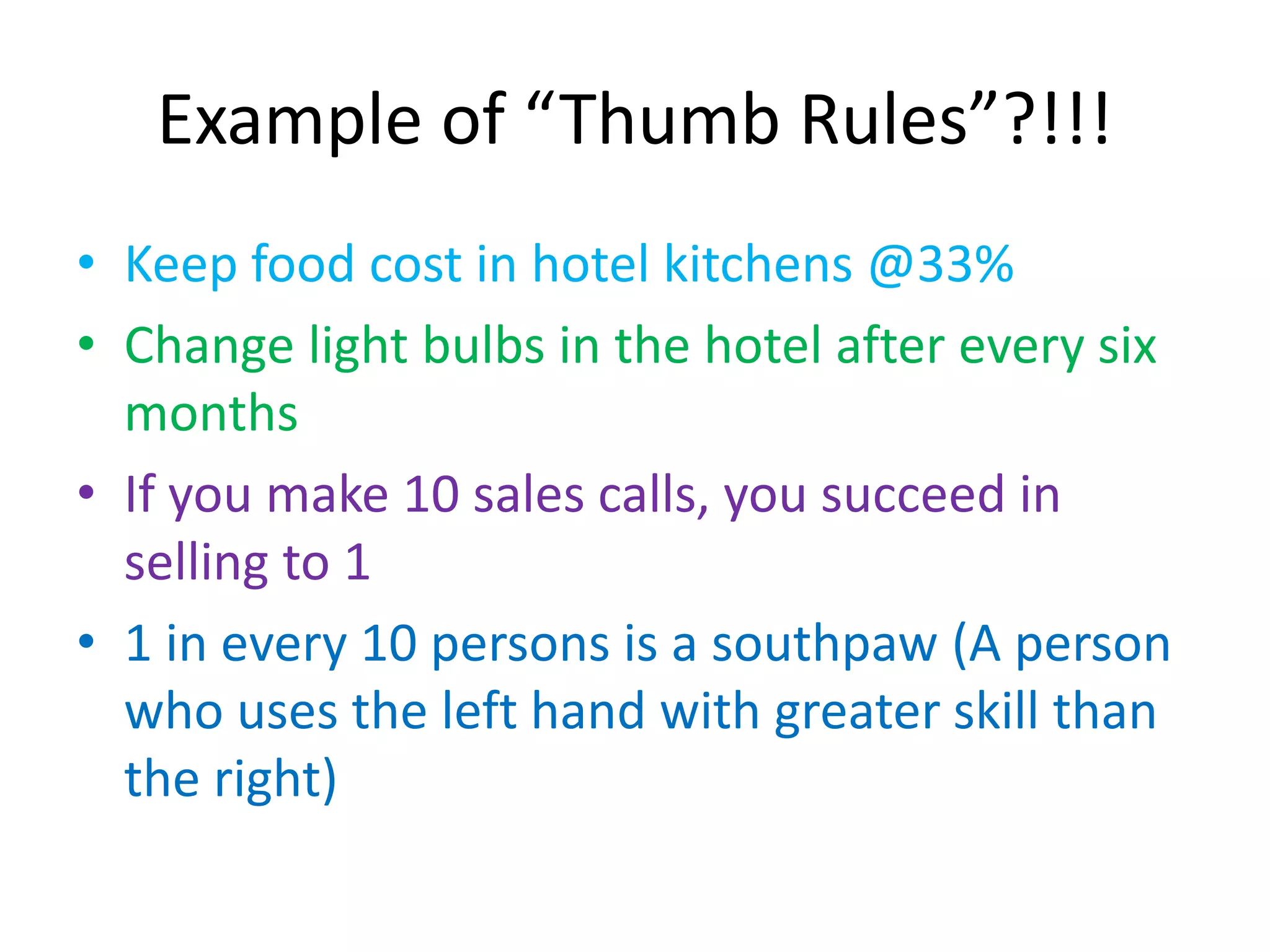 Hotel Guest Room Tariff Fixation Methods; Steps & Explanation (Revised ...