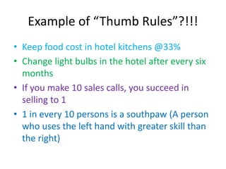 Hotel Guest Room Tariff Fixation Methods; Steps & Explanation (Revised ...