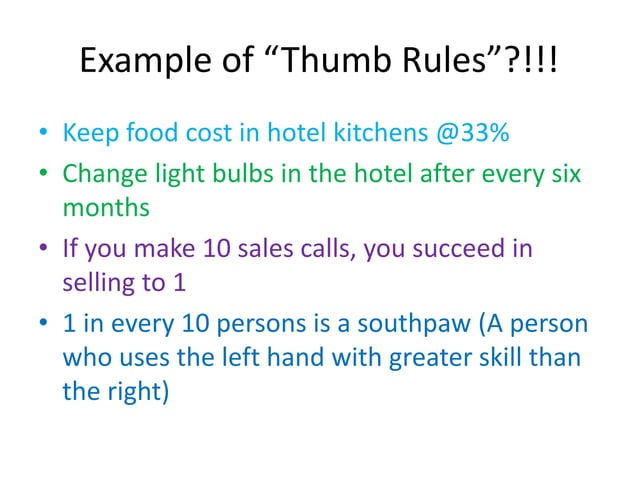 Hotel Guest Room Tariff Fixation Methods; Steps & Explanation (Revised ...