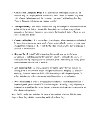 Tariff & non tariff barriers | DOCX